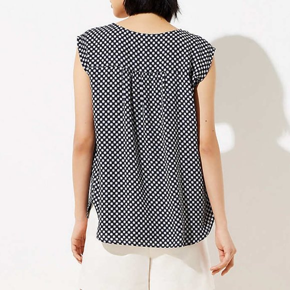 LOFT | Tops | Loft Smocked Trim Shell | Poshmark